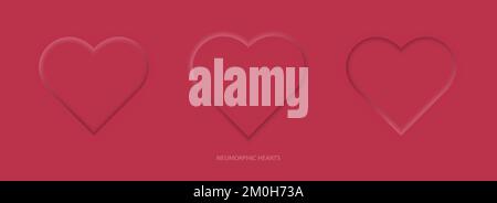 Heart in neumorphic style on a magenta background. Valentine's Day ...