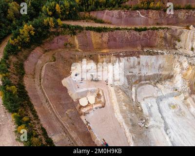 France, Auvergne, Allier, Echassieres, kaolin quarry, future first ...