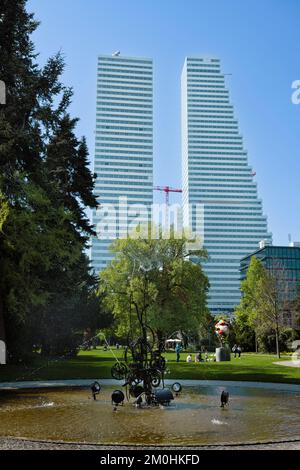 Switzerland, Basel, the Roche Towers, the tallest in Switzerland ...