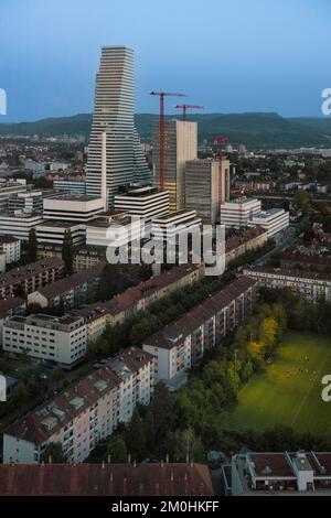 Switzerland, Basel, the Roche Towers, the tallest in Switzerland ...