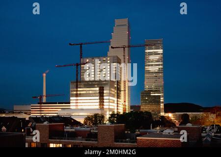 Switzerland, Basel, the Roche towers, the tallest in Switzerland ...