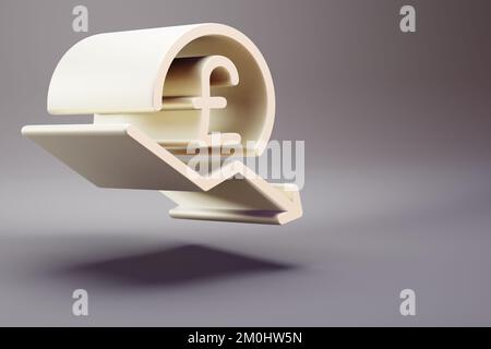 Beautiful illustration Blue Pound Price symbol icons on a bright pink ...