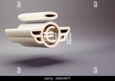 Beautiful illustration Blue EURO Price symbol icons on a bright pink ...