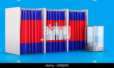 Cambodia flag - voting, parliamentary election concept - 3D ...