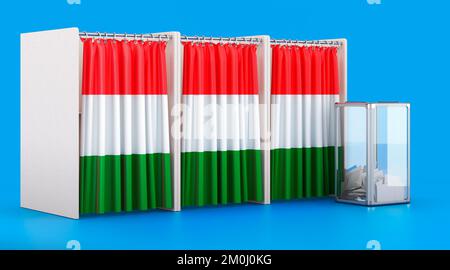 Hungary flag - voting, parliamentary election concept - 3D illustration ...