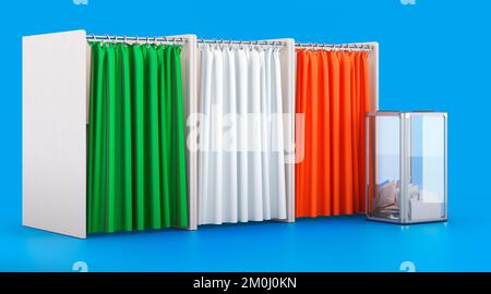Ballot box with Irish flag. Election in Ireland. 3D rendering isolated ...