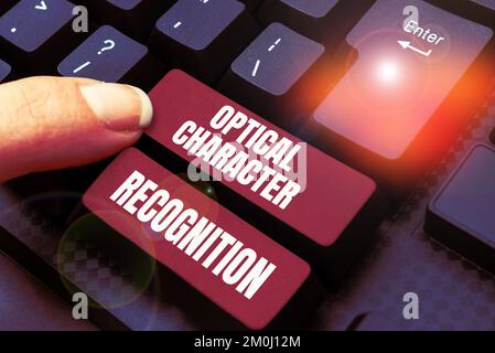 Text caption presenting Optical Character Recognition. Business concept ...