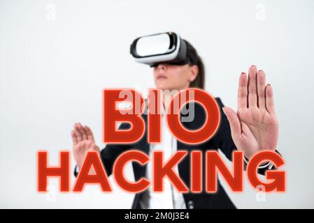 Text sign showing Bio Hacking. Conceptual photo exploiting genetic ...