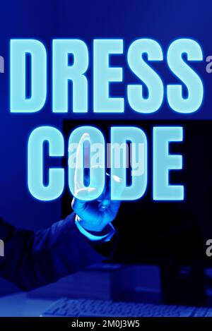 Conceptual caption Dress Code. Business concept an accepted way of ...
