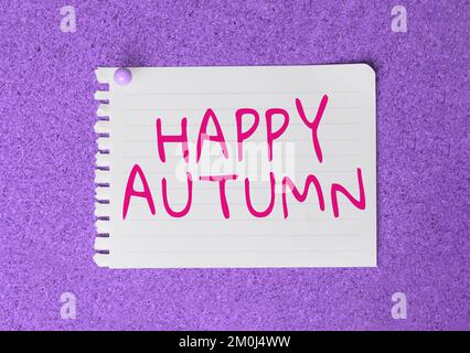 Text sign showing Happy Autumn, Conceptual photo Annual Special ...