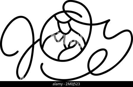 Holy night monoline calligraphy text word and Christmas Vector ...