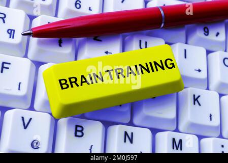 Writing displaying text Brain Training. Business idea mental activities ...