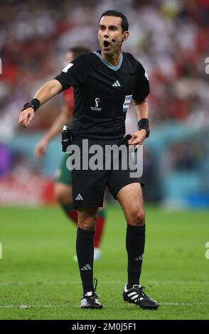 Referee Cesar Ramos during the FIFA World Cup Semi-Final match at the ...