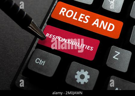 Writing displaying text Roles And Responsibilities, Business approach ...