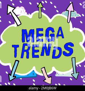 Text caption presenting Mega Trends. Business concept powerful ...