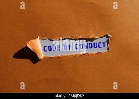 Conceptual caption Code Of Conduct. Word for Ethics rules moral codes ...