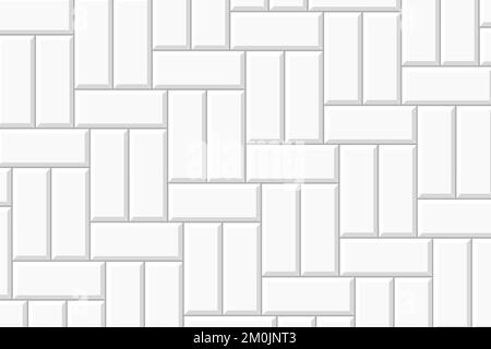 White basketweave tile pattern. Stone or ceramic subway wall background ...