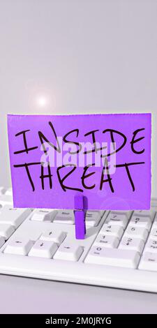 Sign displaying Inside Threat. Business idea Information that only an ...