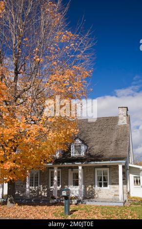 Old circa 1781 Canadiana cottage style fieldstone home with weathered ...