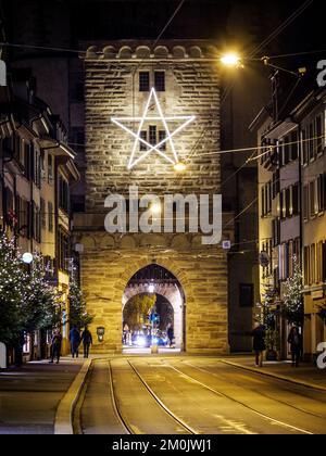 Night in Basel City, Switzerland Stock Photo - Alamy