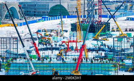 The ice construction of the 24th Harbin Ice-Snow World has begun in ...