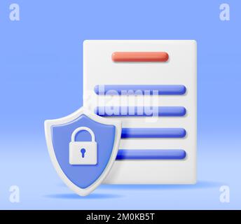 File and padlock design, Document data archive storage organize ...