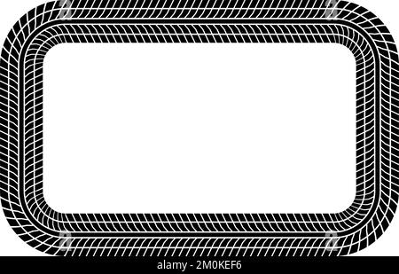 Auto tire tread rectangle frame. Car and motorcycle tire pattern, wheel ...