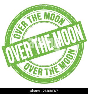 MOON text written on green rectangle stamp sign Stock Photo - Alamy
