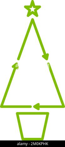 Green Christmas tree icon vector illustration. Eco-Friendly Christmas ...