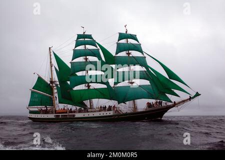 German tall ship Alexander von Humboldt II from windward Stock Photo ...
