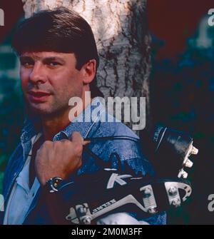 Italian football player Sebastiano said Sebino Nela with his wife and ...