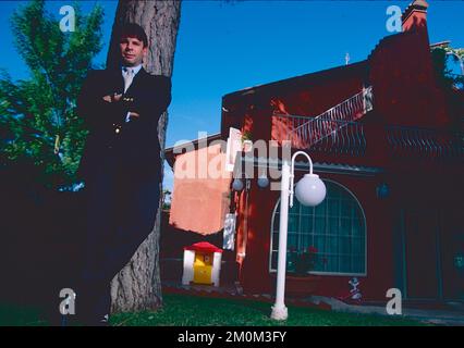 Italian football player Sebastiano said Sebino Nela with his wife and ...