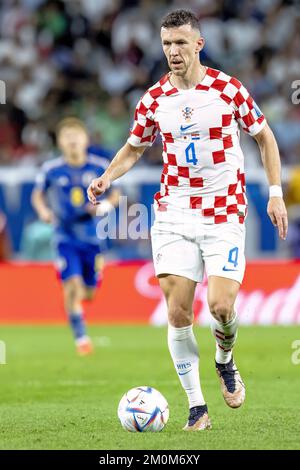 Al Wakrah, Qatar. 05/12/2022, Ivan Perisic of Croatia reacts during the ...
