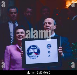 Italian politician Lamberto Dini and his wife Donatella presenting the ...