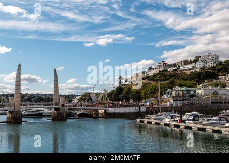 A view across Torquay Harbour to The Millennium Bridge and English ...