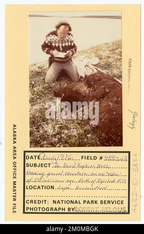 Dr. David Hopkins USGS examining gravel structure of an "esker" at ...