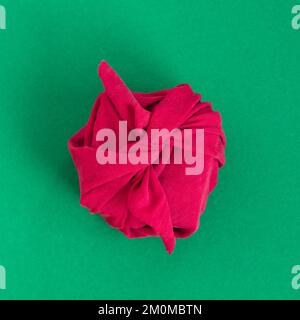 Christmas Box Wrapping Technique With Female Hands Stock Photo - Alamy
