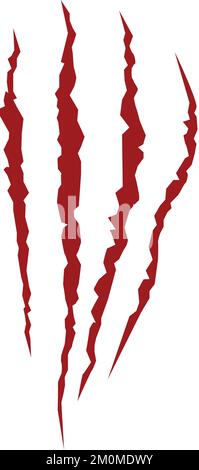 Animal claw scratches. Red rage marks symbol Stock Vector Image & Art ...