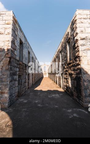 The abandoned prison cell block at Trial Bay Goal in Australia Stock ...