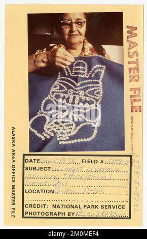 Tlingit woman sewing traditional beadwork. Alaska Task Force ...
