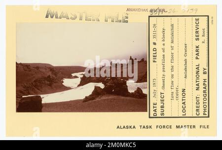 Ghostly profiles of a blocky lava flow on the floor of Aniakchak Crater ...