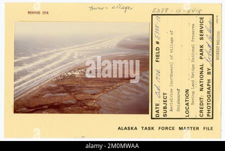 Aerial view (northwest) of village of Shishmaref. Alaska Task Force ...