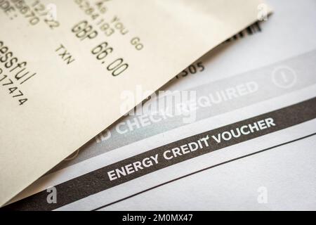 Electricity energy support scheme voucher receipt in England UK Stock ...