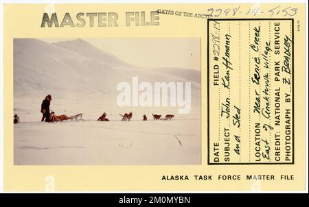 John Kauffmann and sled. Alaska Task Force Photographs Stock Photo - Alamy