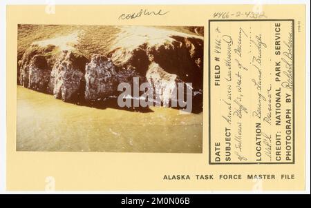 Aerial view (southward) of Sullivan Bluffs, west of Deering. Alaska ...