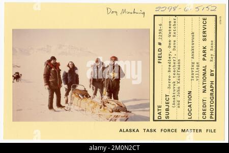 John Kauffmann, Dave Ketcher and Zorro Bradley - breaking camp on trail ...