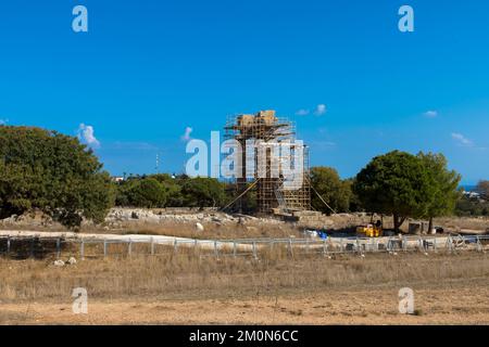 Monte Smith Acropolis of Rhodes. Part of the three-and-a-half column ...