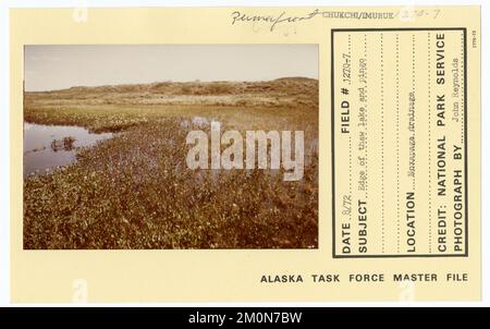 Edge of thaw lake and pingo. Alaska Task Force Photographs Stock Photo ...