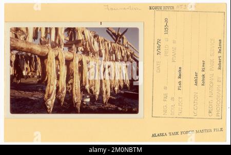 Fish racks. Alaska Task Force Photographs Stock Photo - Alamy