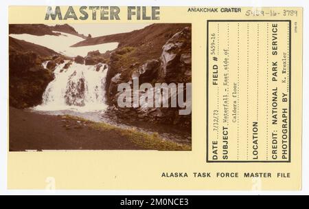 Waterfall - east side of caldera floor. Alaska Task Force Photographs ...